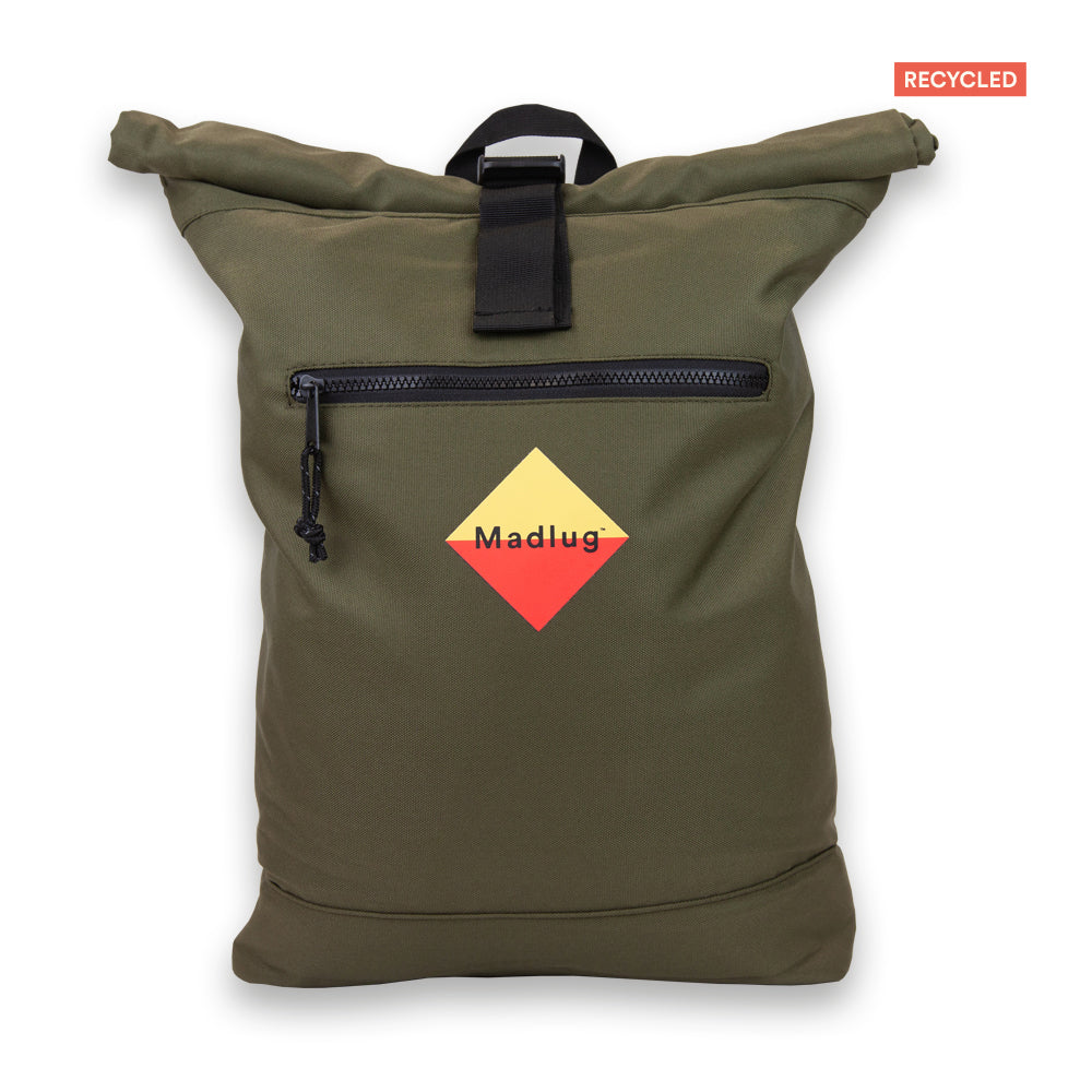 Roll-Top Backpack - Olive | ECO Range | Backpacks | Madlug