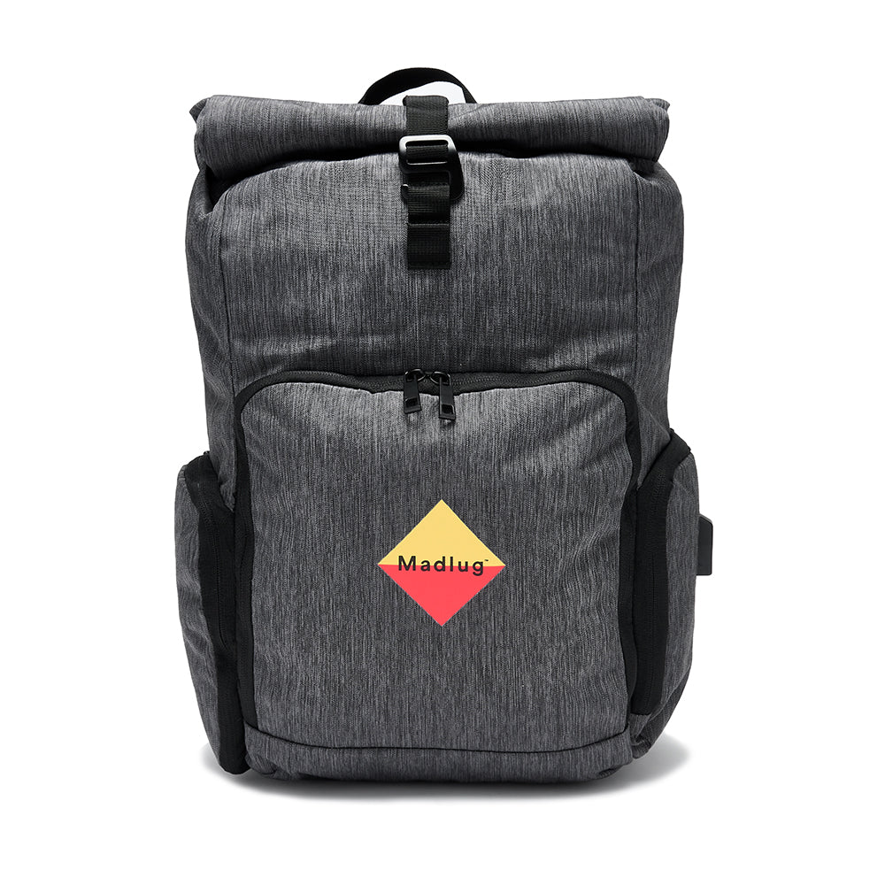 Roll-Top Tech Backpack - Grey | Roll-Top Backpacks | Madlug