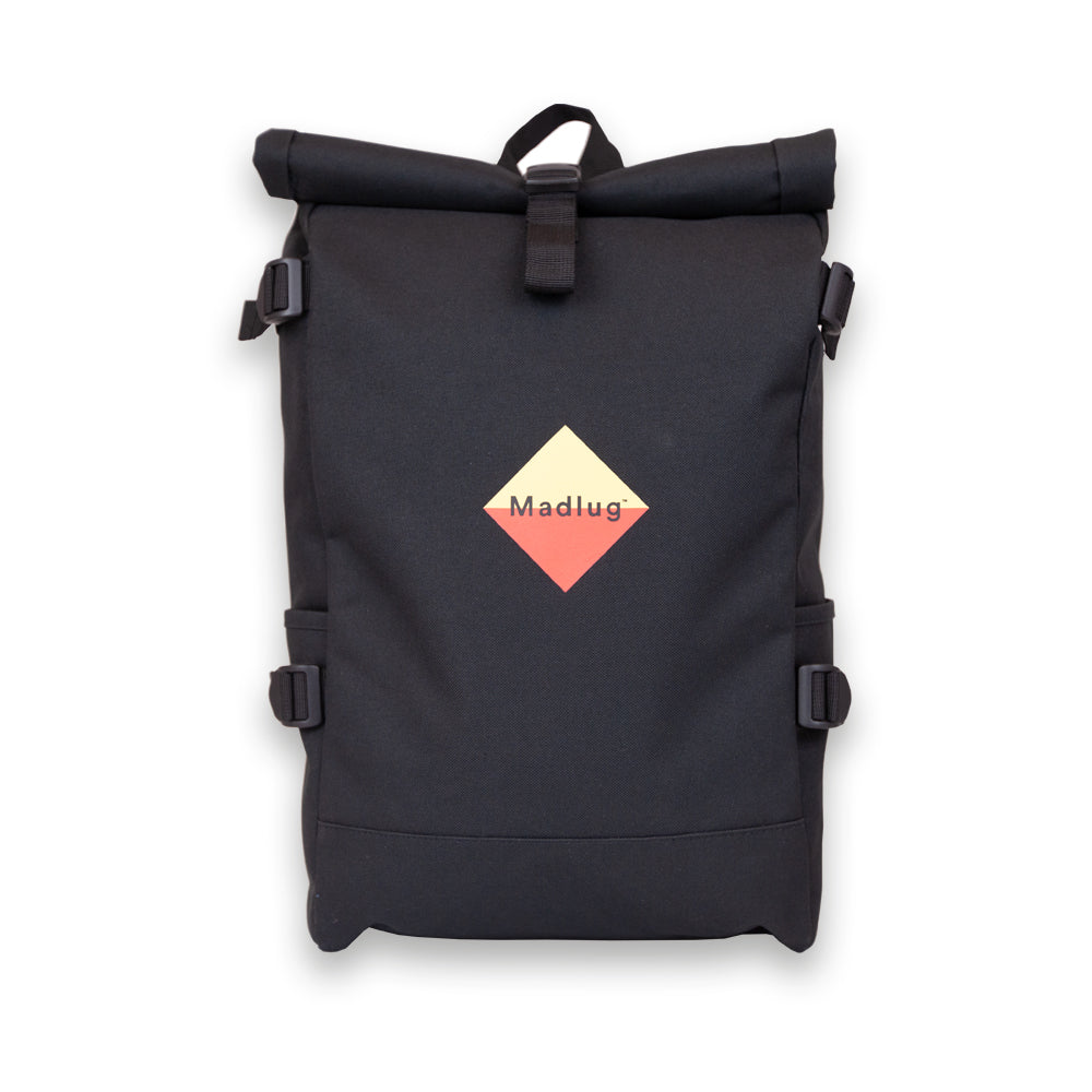 Roll-Top Urban Backpack - Black | Backpacks | Madlug